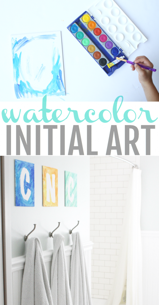 Watercolor Initial Art - Paintbrushes & Popsicles