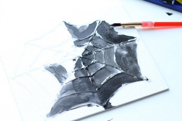 Watercolor Spider Web Art - Paintbrushes & Popsicles